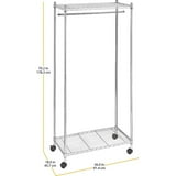 Whitmor Supreme Double Shelf Rolling Garment Rack, Metal, Chrome ...