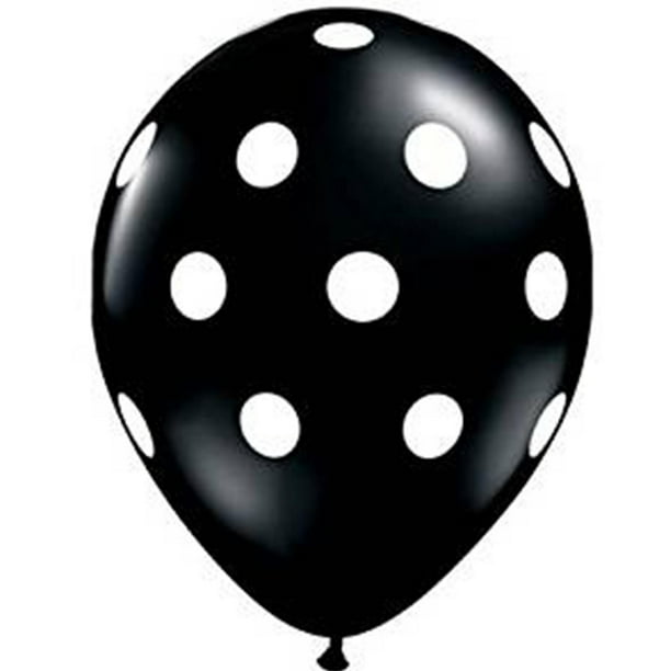 12 Qualatex Polka Dot Balloon Black White Color 11" - Walmart.com ...