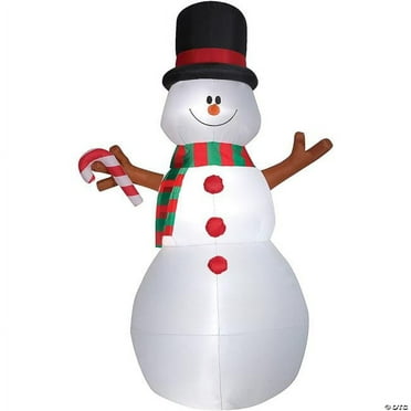 Snowman with Candy Cane Airblown Christmas Decoration - Walmart.com