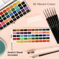 Grabie Pro Watercolor Paint Set, 50 Colors, Travel Kit, Detail Brush ...