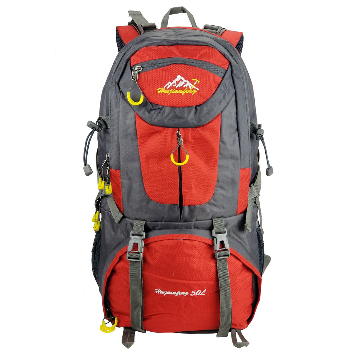 Red 50L Large Backpack Water Resistant Sport Hiking Trekking Rucksack ...