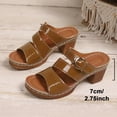 Brown Ladies Spring Summer Casual Strappy High Heel Sandals Fashionable ...