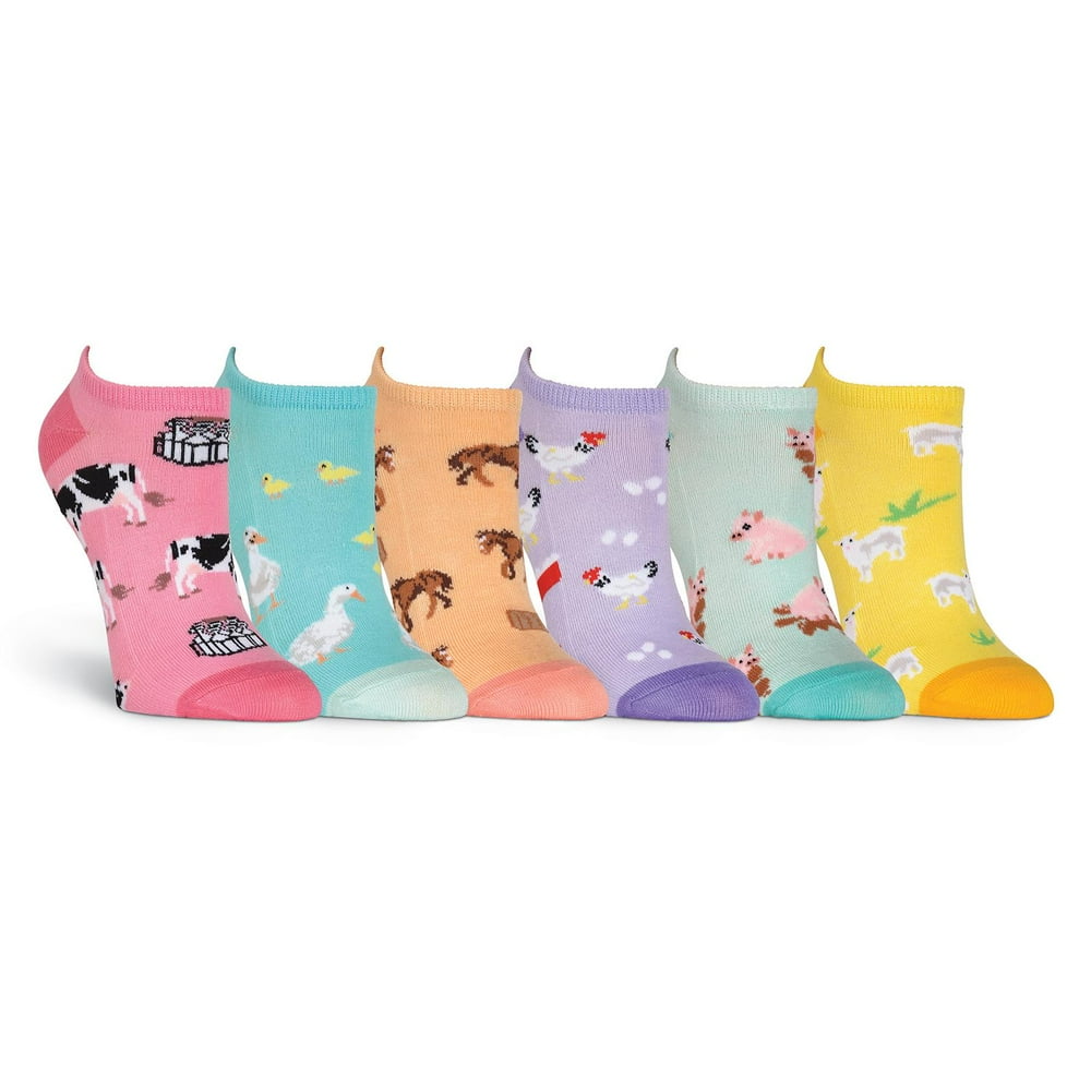 K. Bell Socks - K. Bell Womens Farm Animals 6 Pair Pack Ankle Socks ...