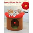 Flower Cat Tree 73cm for Indoor Cats - Small Tower with Large Condo & 2 ...