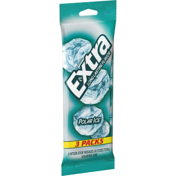 Extra Polar Ice Sugar Free Gum Back To School Chewing Gum – 3 Pack ...
