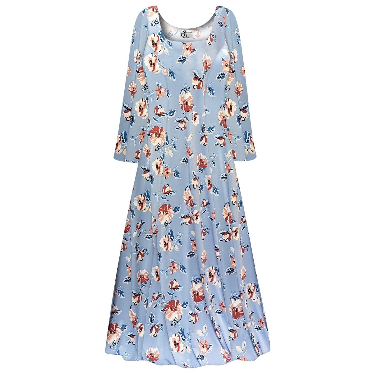 Plus size 6x Extra Tall Womens Dress Blue Fields Designer Print Long ...