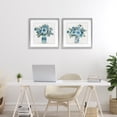 Stupell Industries Pastel Blue Floral Vase Arrangements 2 Piece Gray ...