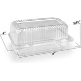 MT Products Clear Plastic Hinged Loaf Containers 8" x 4" x 3.85" - Pack ...