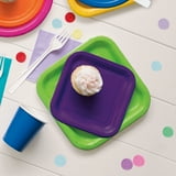 Square Paper Plates, 7 in, Dark Purple, 16ct - Walmart.com