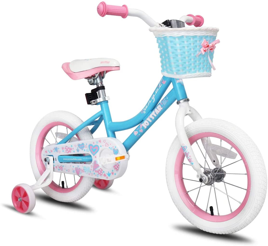 JOYSTAR Angel Girls Bike 14 Inch Kids Bike With Training Wheels for 3-5 ...