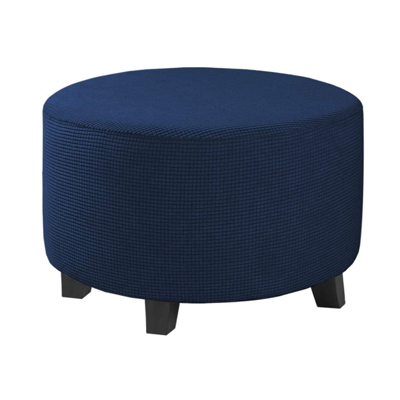 Enova Home Round Ottoman Slipcovers Footstool Protector Covers Storage ...