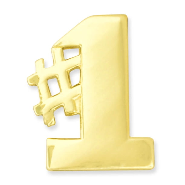 PinMart's Gold Number One #1 Hashtag Lapel Pin - Walmart.com - Walmart.com