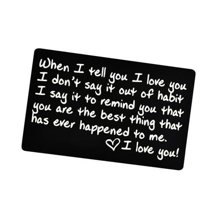 Mini Engraved Wallet Card Commemorative Card Metal Love Note Insert ...