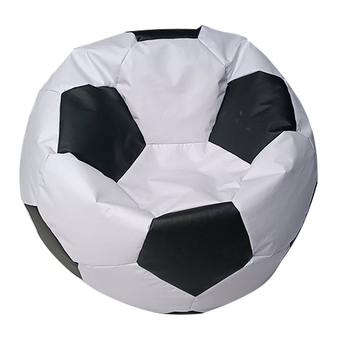 SILLON PUFF SOCCER GRANDE COLOR BLANCO-NEGRO LUNICS | Walmart en línea