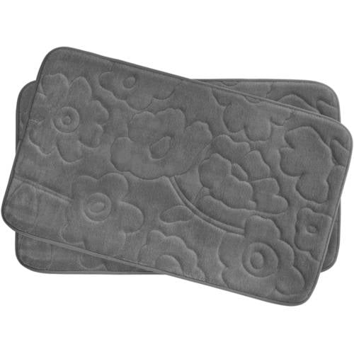Bounce Comfort Stencil Floral Premium Memory Foam Bath Mat - Walmart.com