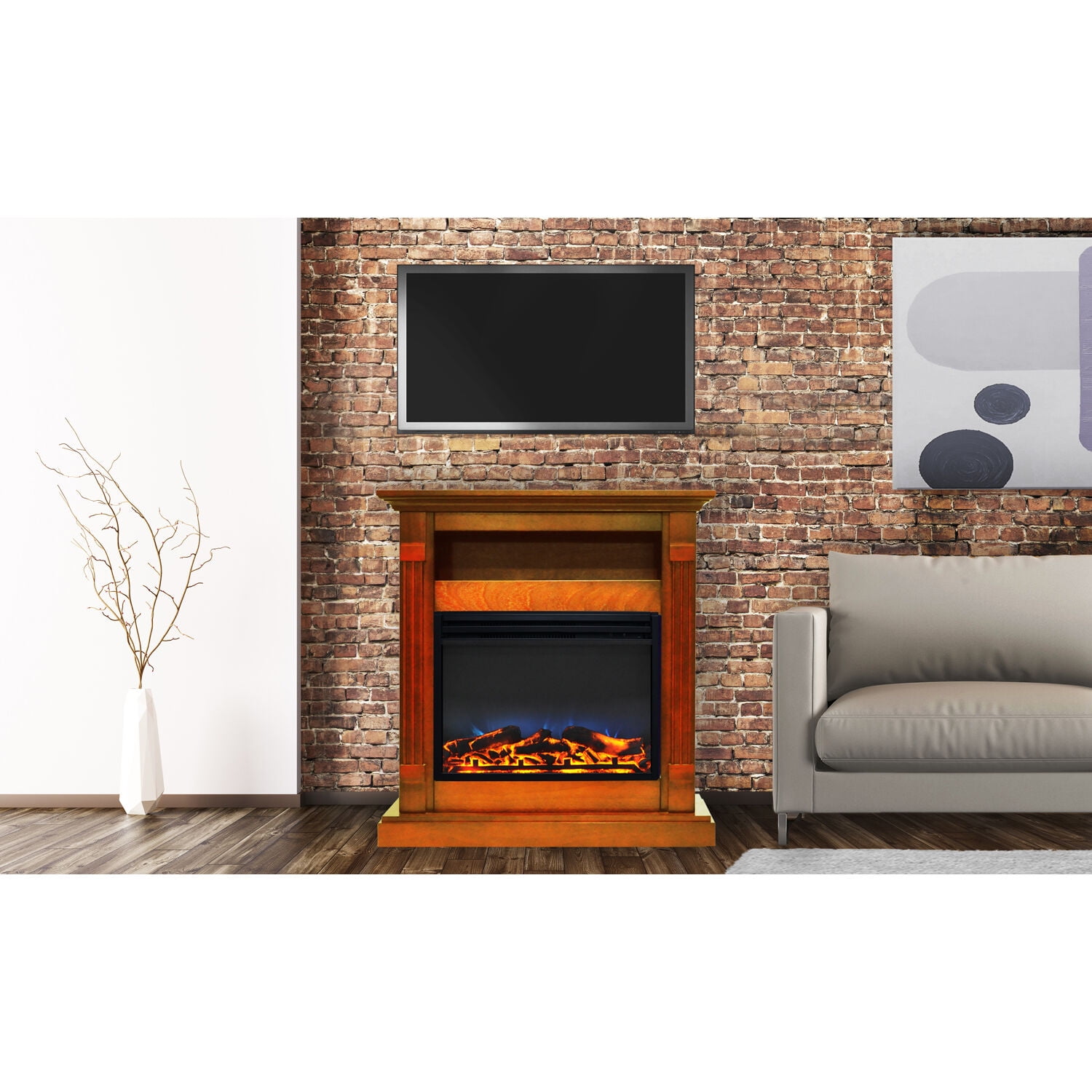 Cambridge Sienna 34" Electric Fireplace Mantel Heater with Multi-Color ...