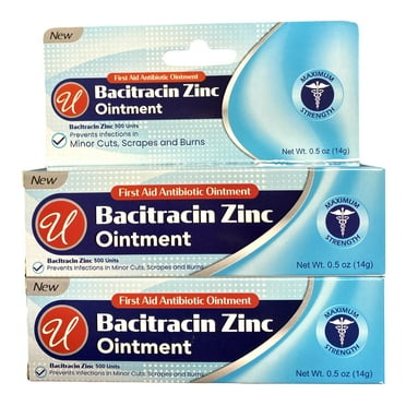 Bacitracin Ointment First Aid Antibiotic Prevent Infection Minor Cut, 0 ...