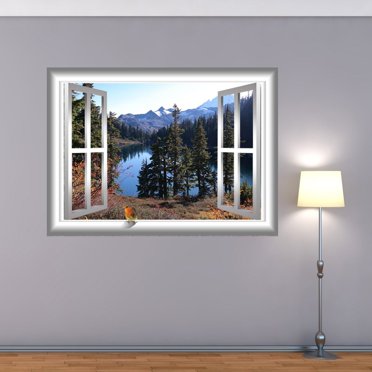 VWAQ 3D Bird Wall Sticker Nature Window Decal Peel And Stick Mural ...