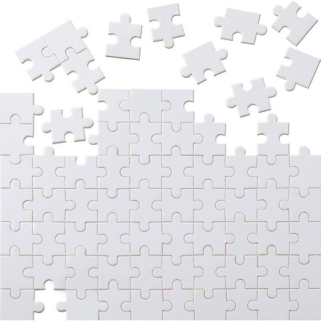 70 Pieces Blank Puzzle Blank Jigsaw Puzzle White Rectangle Decorating ...