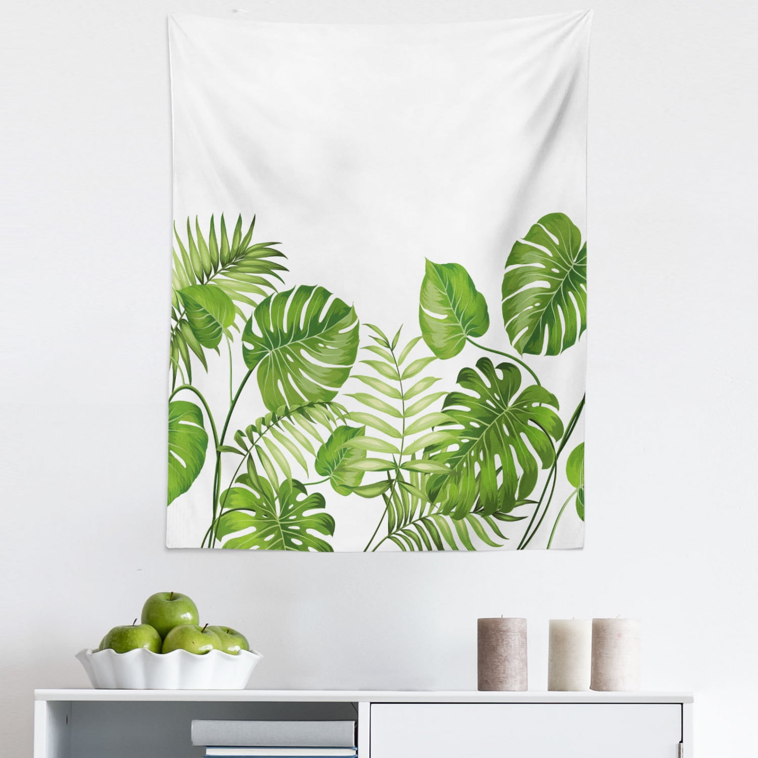 Leaf Tapestry, Nature Jungle Forest Rainforest Inspired Leaves Plant ...