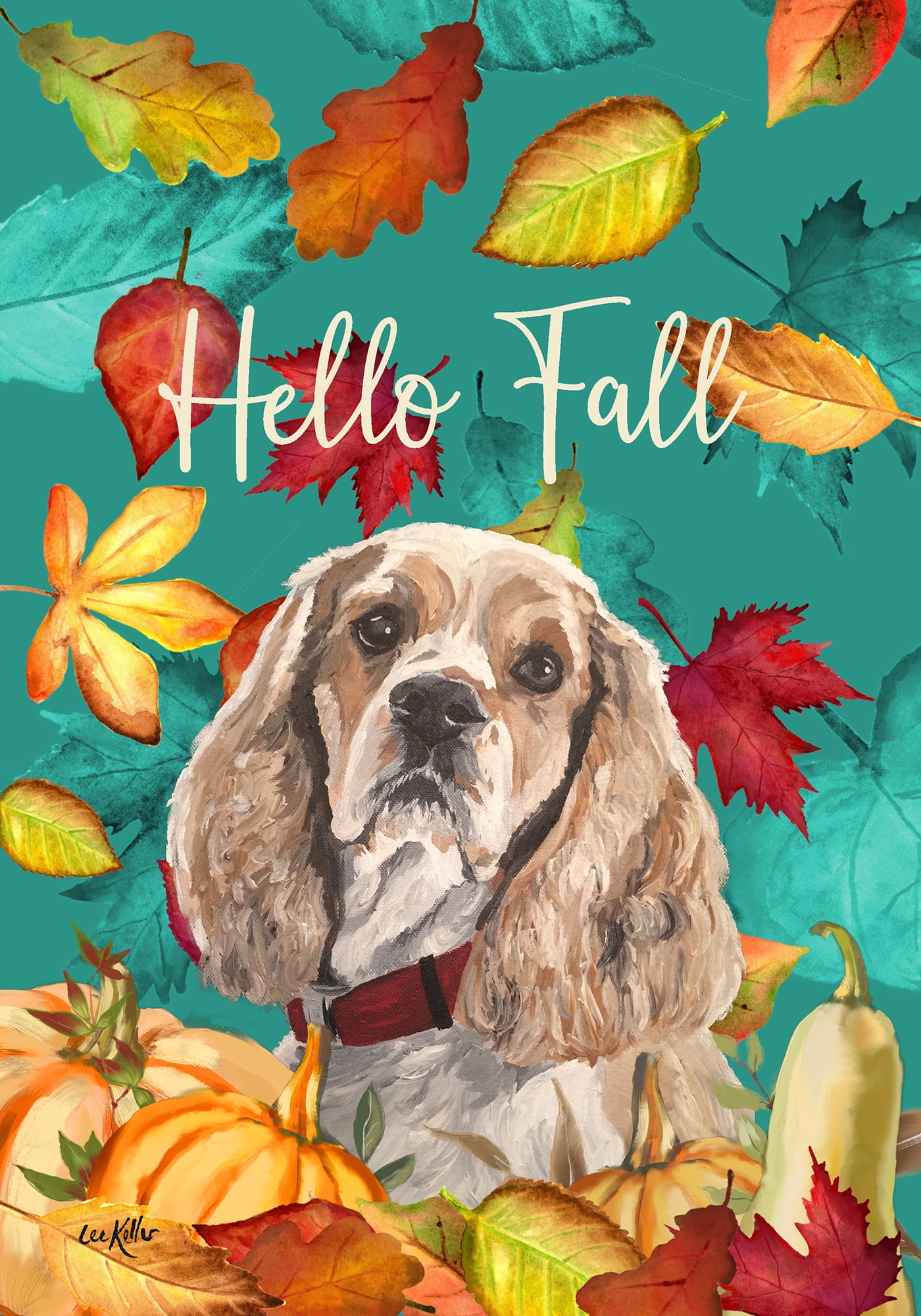Cocker Spaniel Buff - Hippie Hound Studios Fall House Flag - Walmart.com
