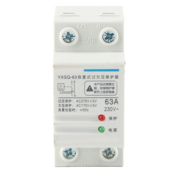 Voltage Protector Relay,2P 63A 3‑Phase 4‑Wire Voltage Protective Device ...