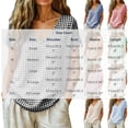 Achuyrbd Women's Gingham V-Neck T-Shirt, Casual Loose Short Sleeve ...