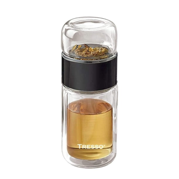 Tresso Botella doble pared con infusor para tisana 250ml color negra ...