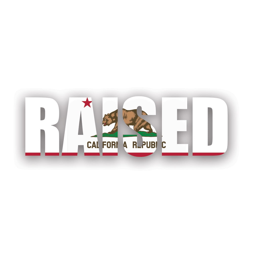 California Raised State Flag Sticker Decal - Self Adhesive Vinyl ...