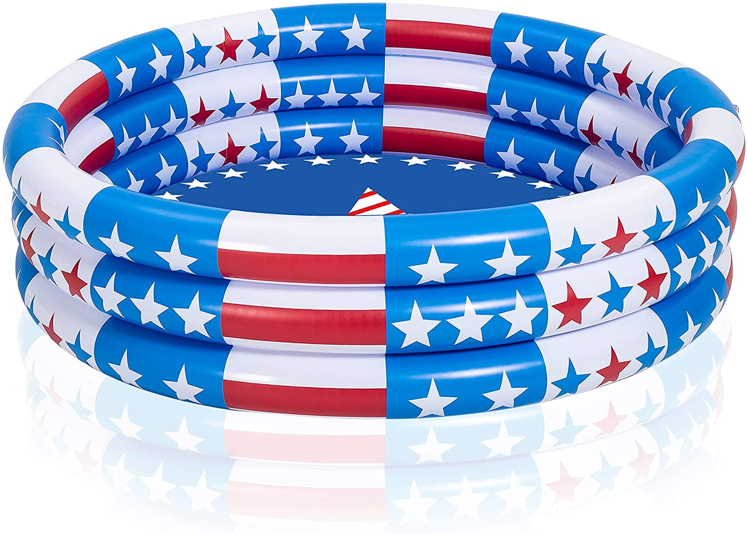 58‘’ Baby Swimming Pool, Star American Flag Summer Inflatable Kiddie ...