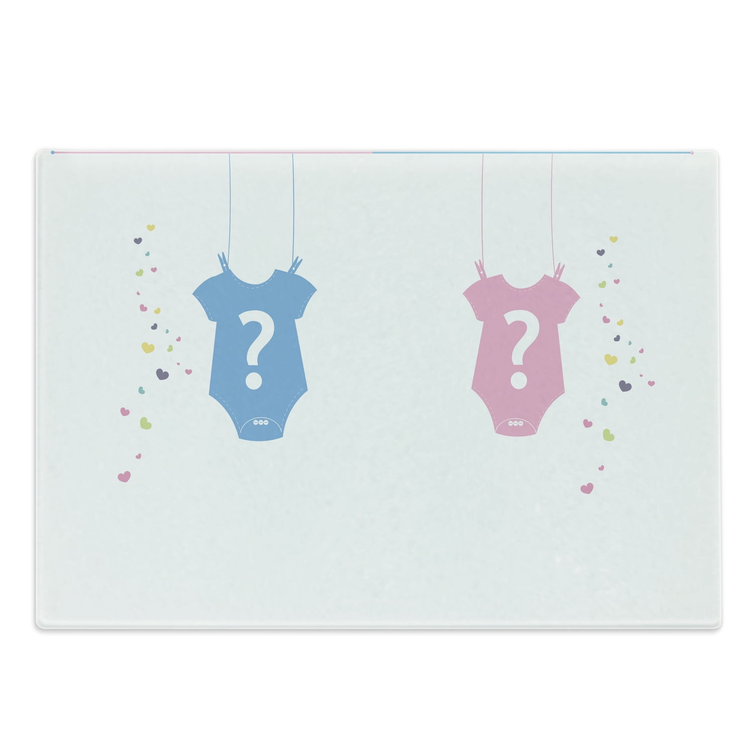Gender Reveal Cutting Board, Hanging Newborn Baby Clothes with ...