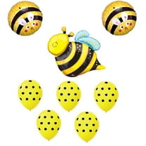 bumble bee bumble bee polka dots birthday party (9) mylar latex ...