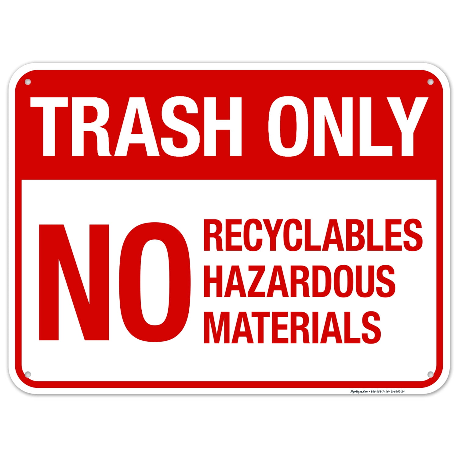 Trash Only Sign, - Walmart.com