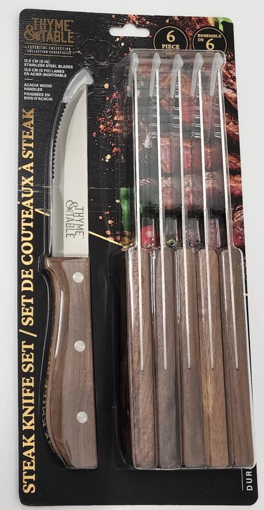 Thyme & Table Acacia Steak Knives, 6-Piece Set, Knife Set - Walmart.ca