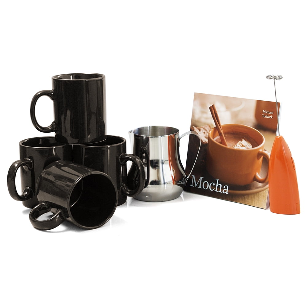 Barista Coffee Connoisseur 7 Piece Black Mugs and Completer Set ...