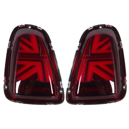 VLAND for JCW Union Jack Full LED Tail Lights Red Lens Fits for R56 R57 ...