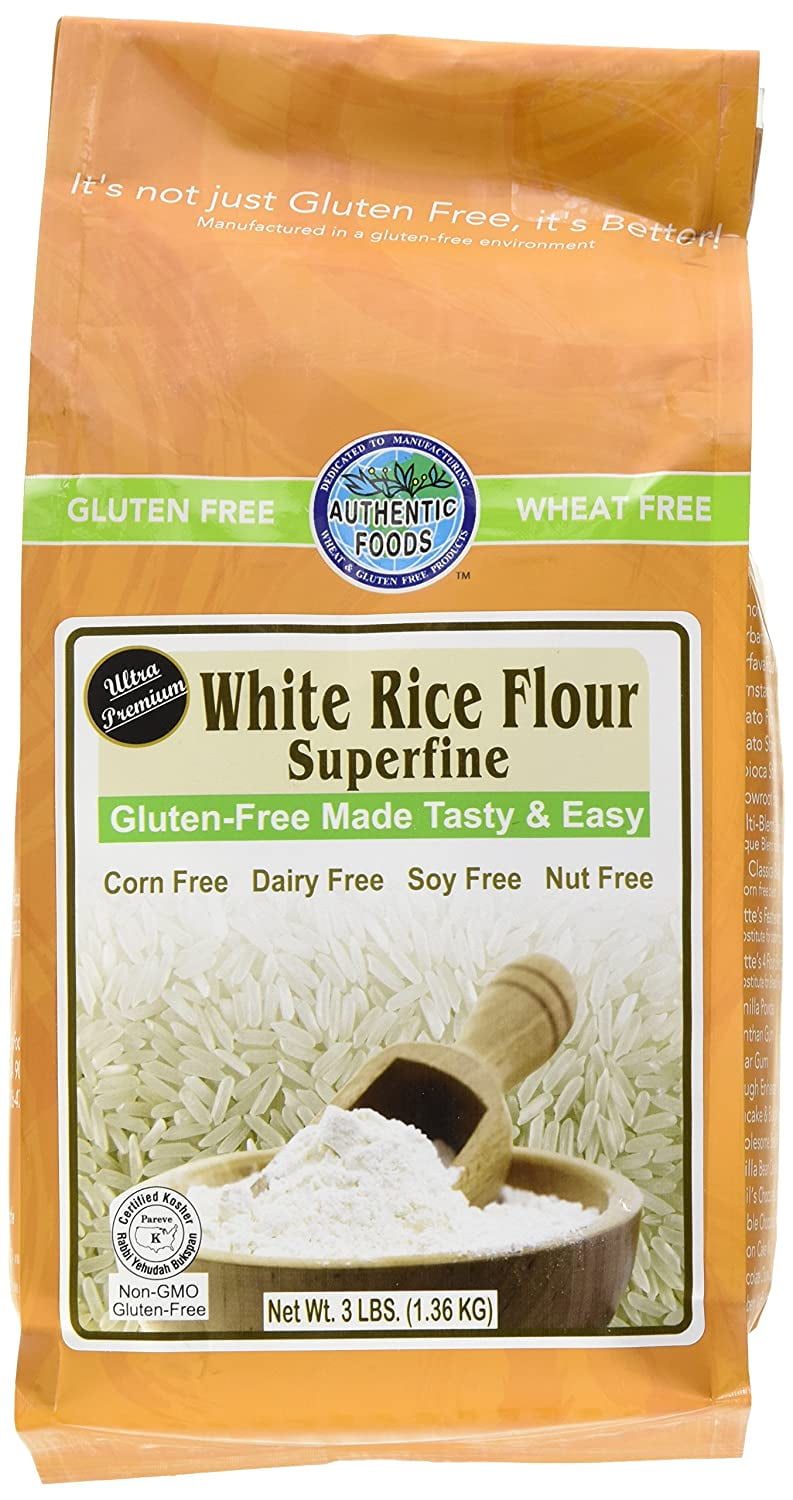 Authentic Foods Gluten Free White Rice Flour Superfine -- 3 lbs Pack of ...