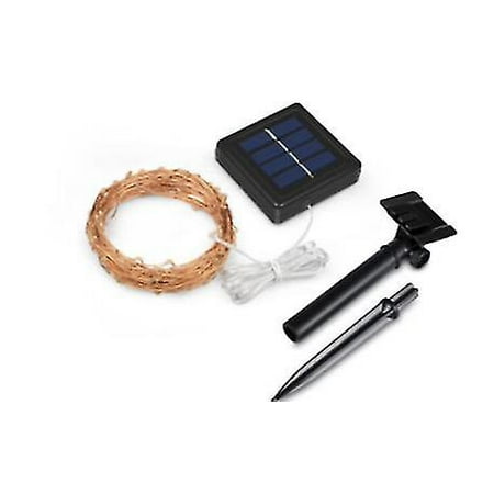 Solar Powered- Led Path Lights Cooper Wire String Fairy Lights Outdoor ...