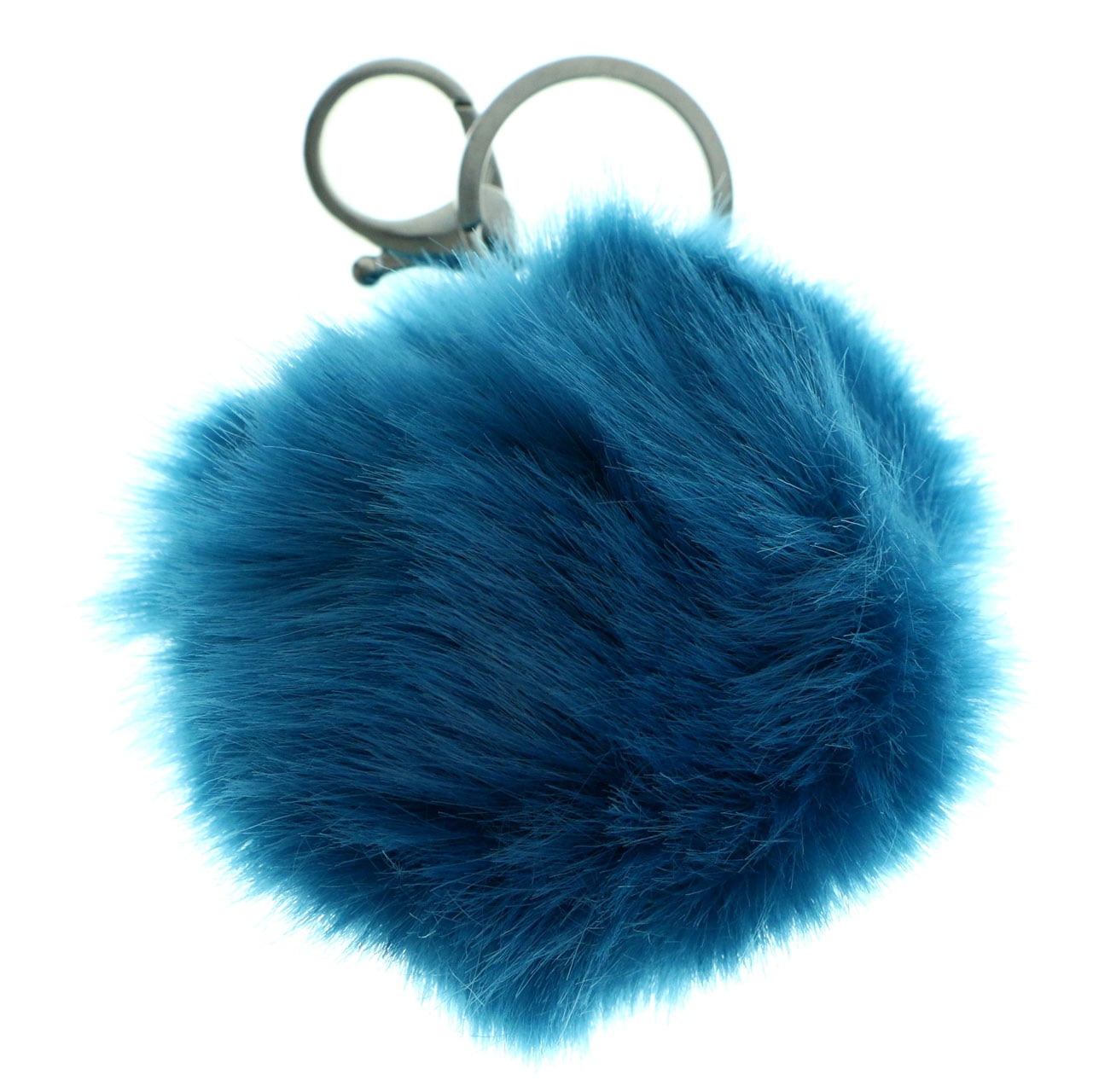 Blue Furball Keychain Silver-Tone - Walmart.com