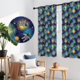 Astronaut and Starry Sky Blue Pattern Blackout Curtains,Triple Weaved ...