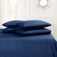 H&H Décor 4 Piece Microfiber Sheet Set Navy Blue Olympic Queen Deep ...