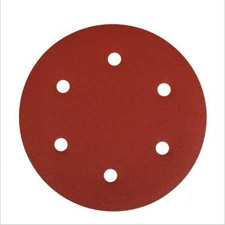 225mm Sanding Disc P80 Grit 6 Hole Hook-and-Loop Discs, 10 Round ...