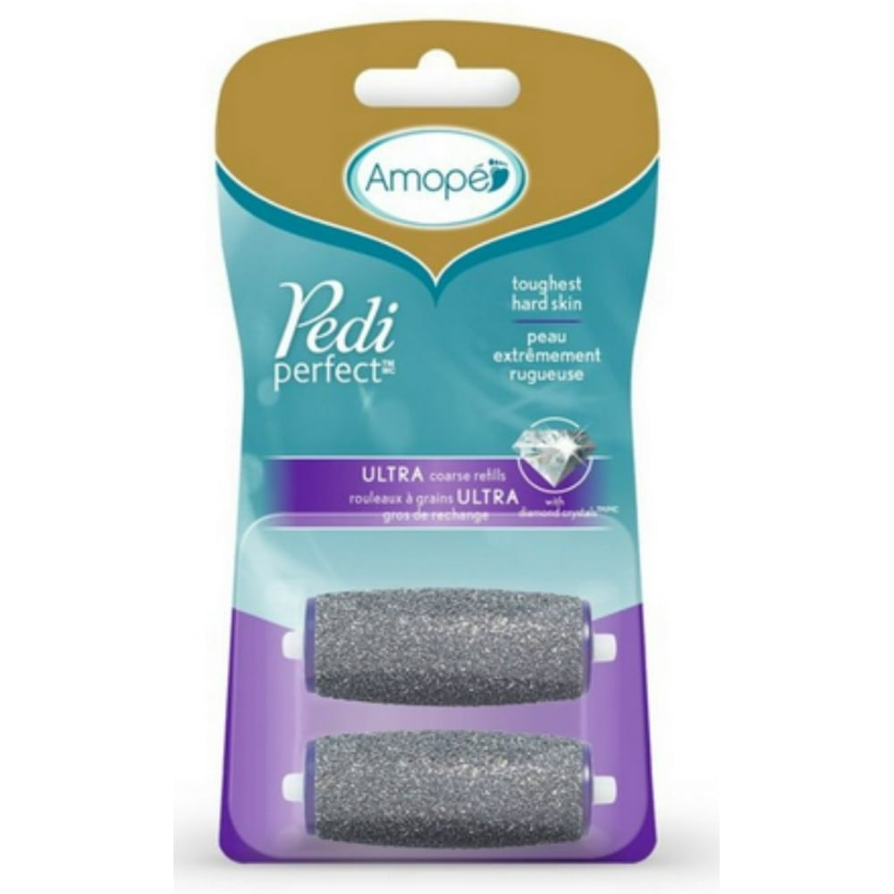 Amope Pedi Perfect With Diamond Crystals Ultra Coarse Roller Heads, 2 ...
