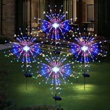 4 Pack Solar Garden Fireworks Lamp, 120 LED, 8 Modes, Waterproof, Colorful Outdoor Yard ...