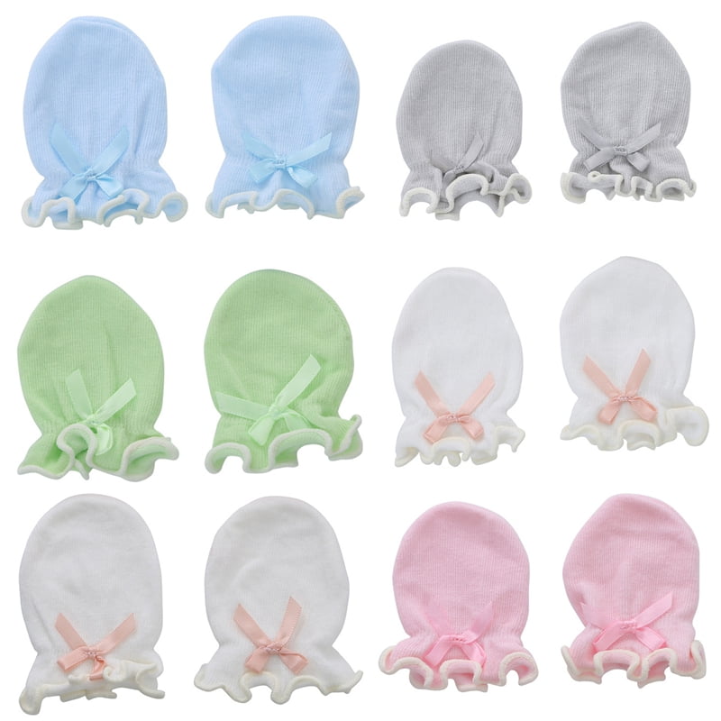 Click here for Nobrand 6 Pairs Cotton Baby Mittens Warm Cute Bowk... prices
