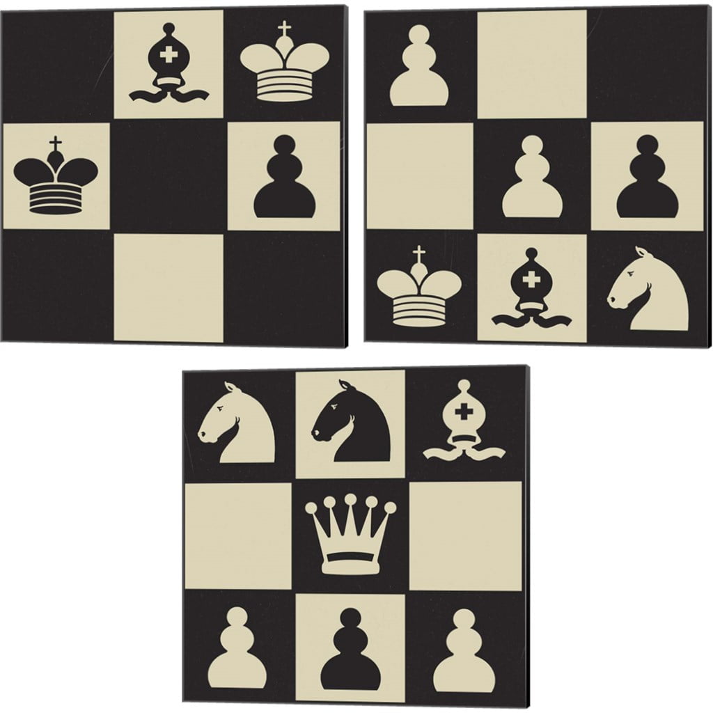Great Art Now Chess Puzzle by Jacob Green 3 Piece Canvas Art Set Each ...