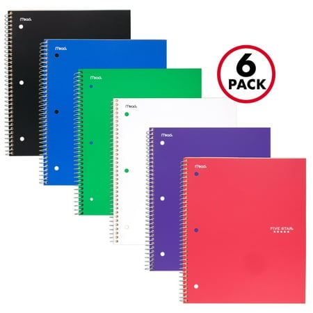 Five Star Spiral College Ruled Notebook, 1 Subject, Wired Note Book ...