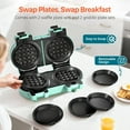 2-in-1 Double Waffle & Pancake Maker - 4" Nonstick Iron with Removable ...