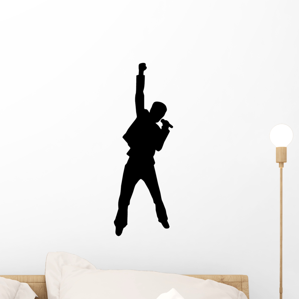 Rockstar Singer Silhouette Wall Decal Sticker, Wallmonkeys Peel & Stick ...