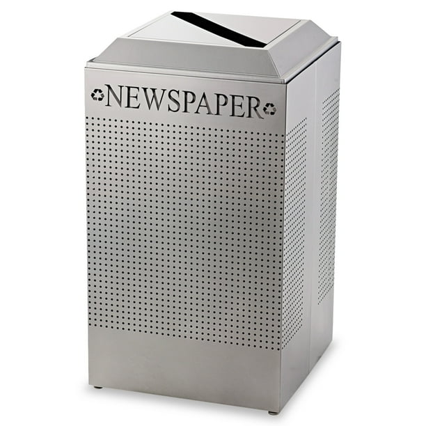 Rubbermaid Commercial Silhouette Paper Recycling Receptacle, Square ...